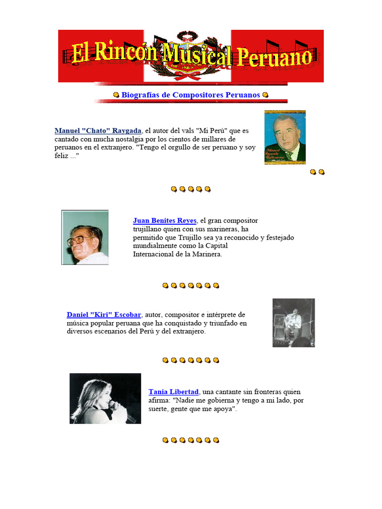 Biografías de Compositores Peruanos | PDF | Arte