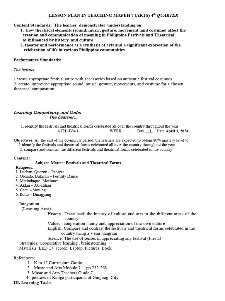 Learning Competency and Code: The Learner.. | PDF | Festival | Learning