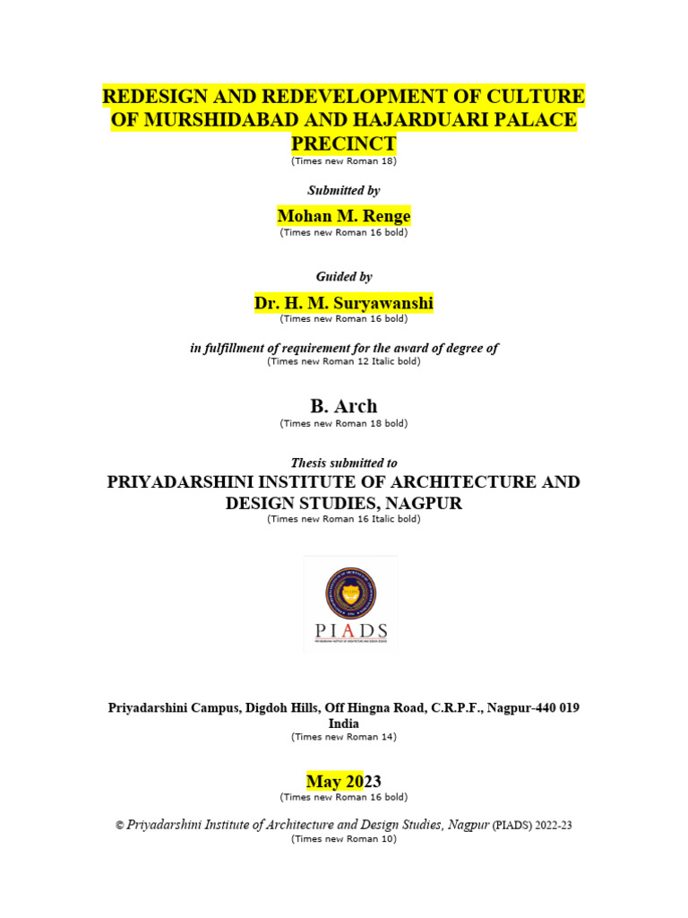 THESIS REPORT FORMAT S2024 | PDF | Writing | Publishing