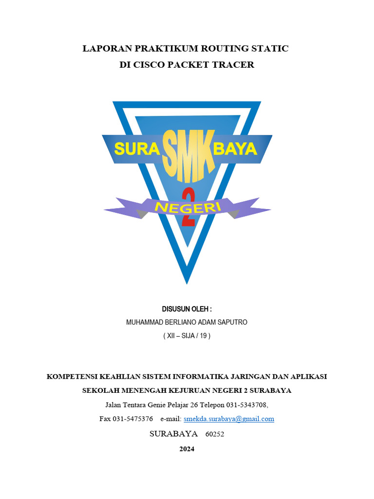 Laporan Praktikum Static Routing Sija Smekda | PDF