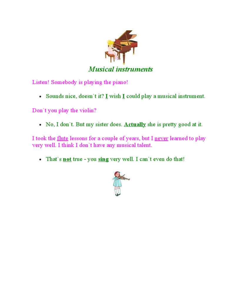 Exploring Musical Instruments and Talent | PDF