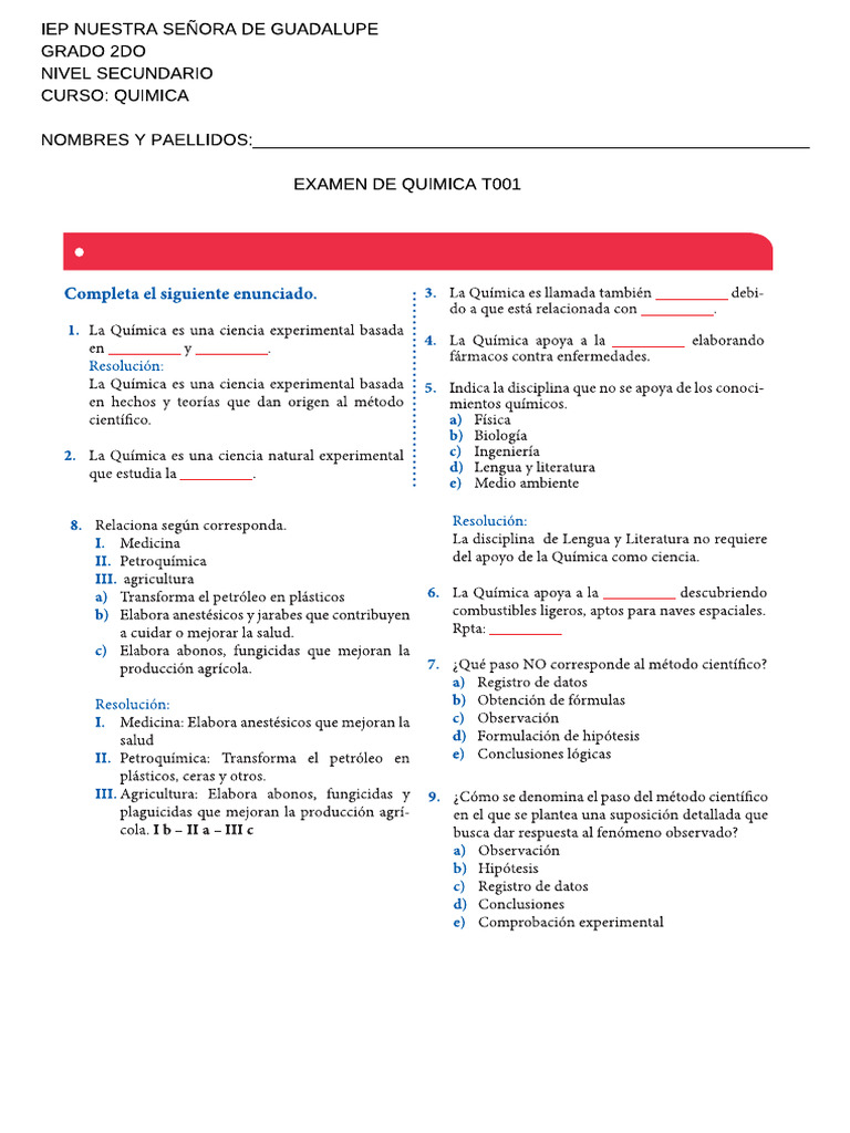 Exa Quim. t001 - 17 | PDF