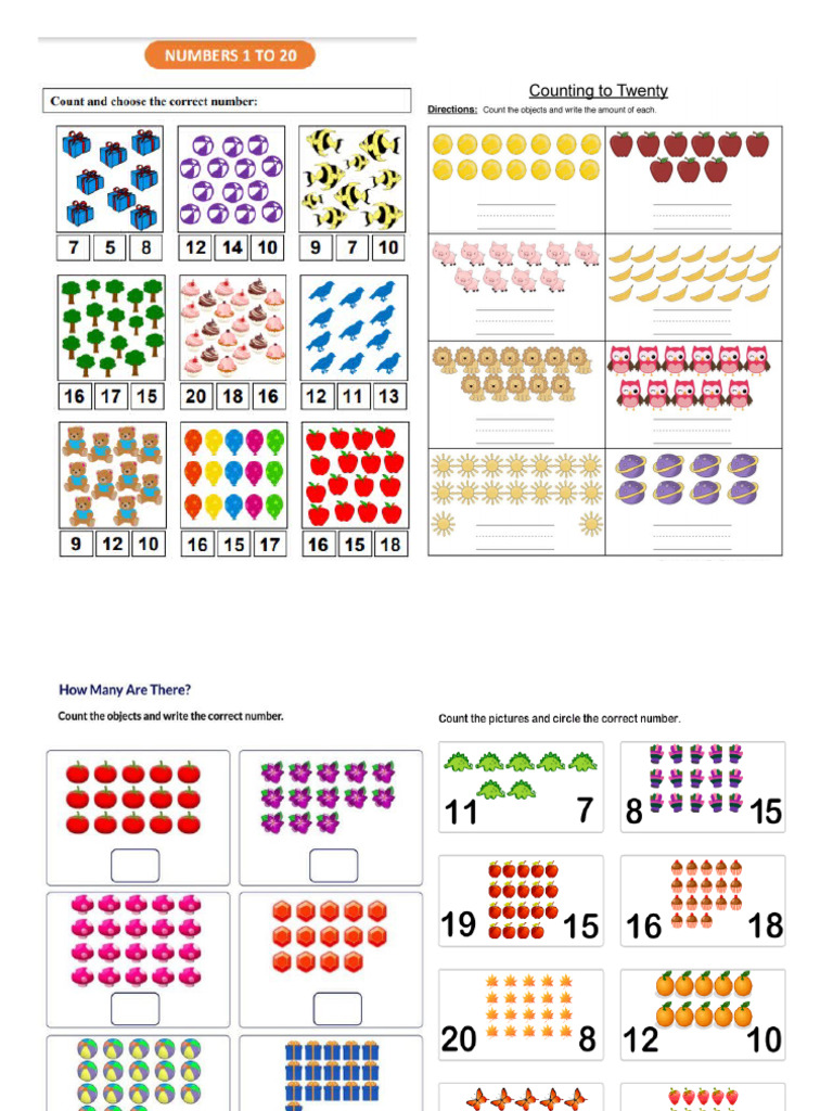 Counting 1-20 Worksheet | PDF