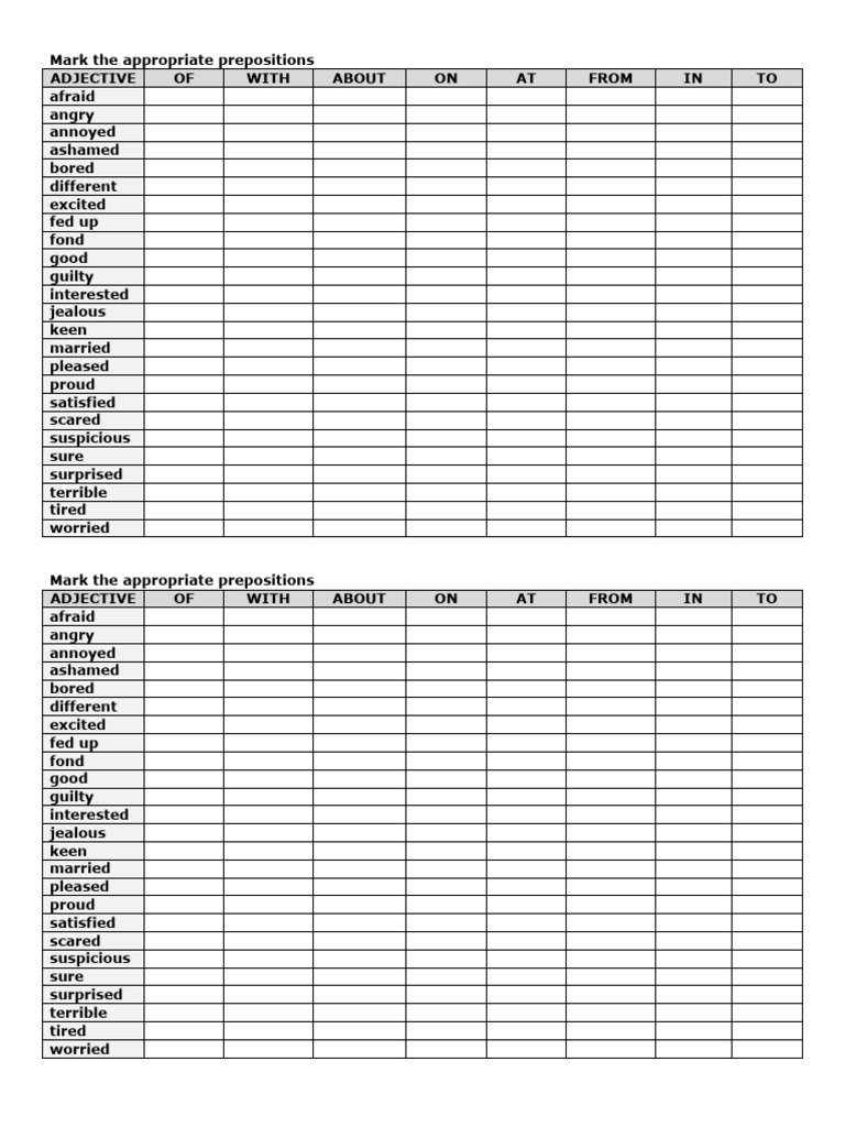 English Preposition Practice | PDF