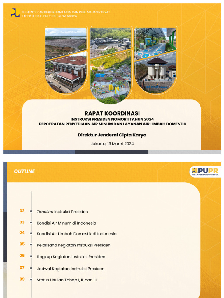 Bahan Tayang Bu Dirjen - Inpres Air Minum Dan Air Limbah | PDF