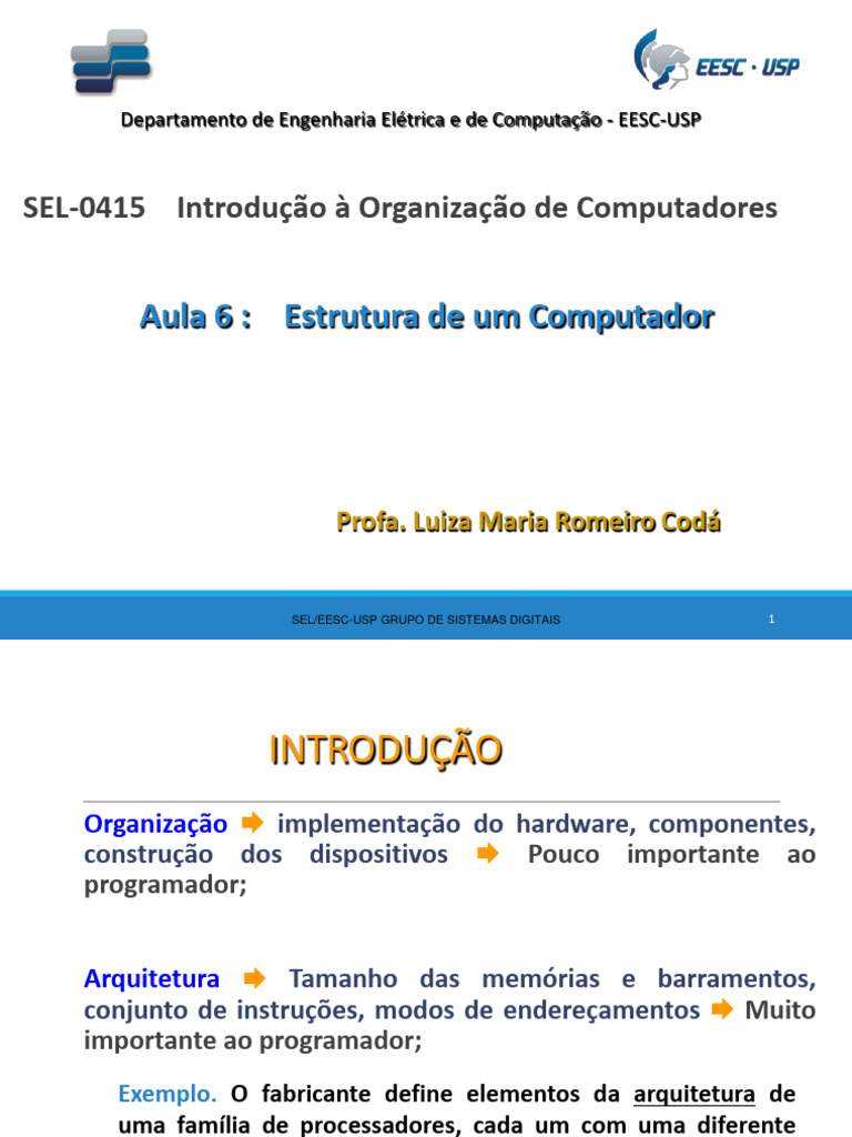 Aula6 - Estrutura de Um Computador - 2020 | PDF | Entrada/Saída ...