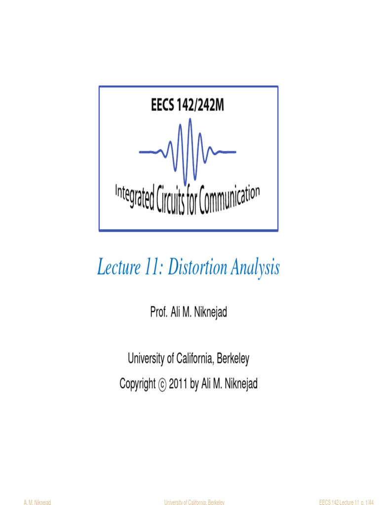 2011 Eecs 142 Lect11 Distortion Analysis | PDF | Bipolar Junction ...