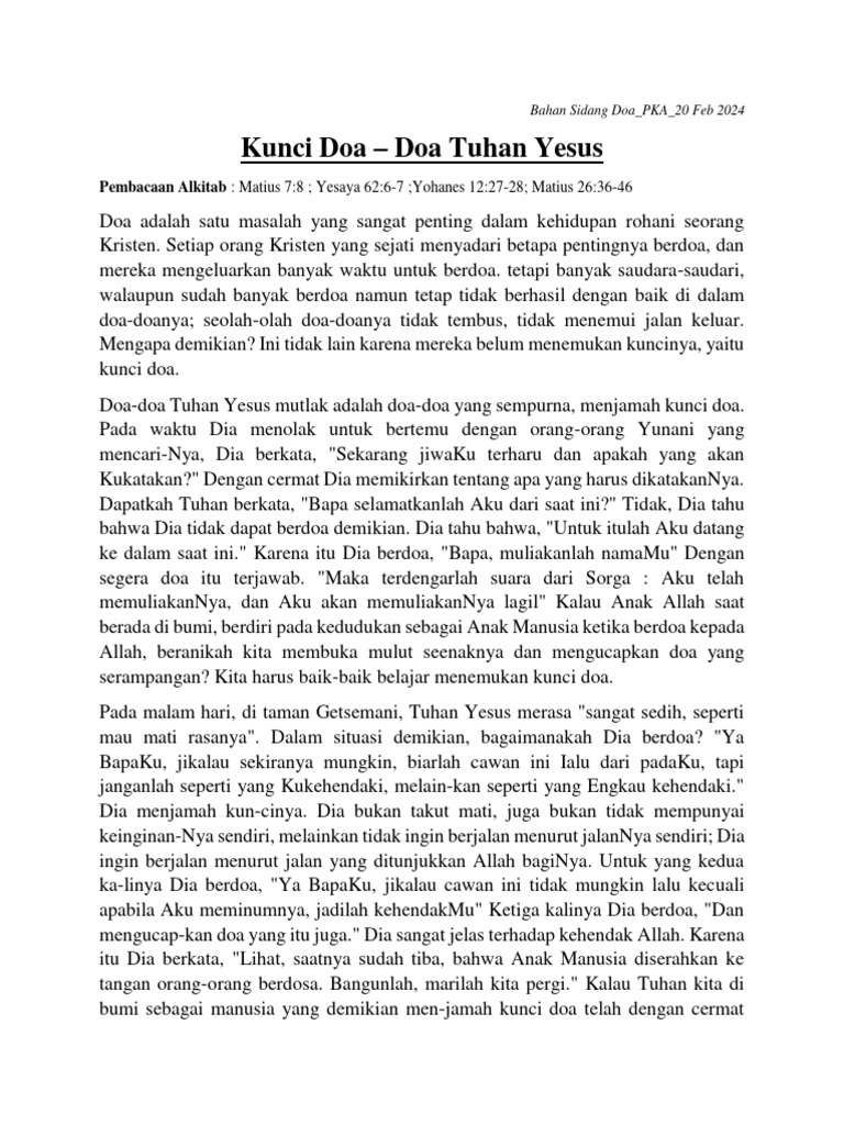 Bahan SIDANG DOA - 20feb24 | PDF