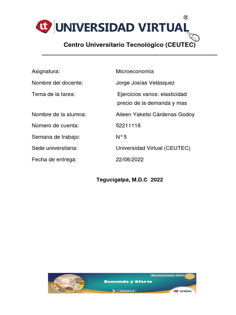AileenCárdenas - Semana5.Tarea 4. Ejercicios Varios Elasticidad Precio de La Demanda y Más ...