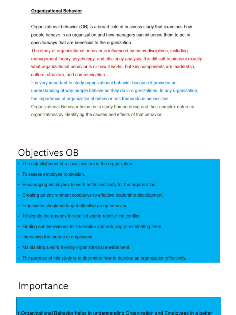 Organizational Behaviour Module 1 | PDF | Organizational Behavior ...