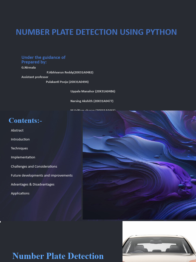 Number Plate Detection Using Python | PDF | Optical Character Recognition | Python (Programming ...