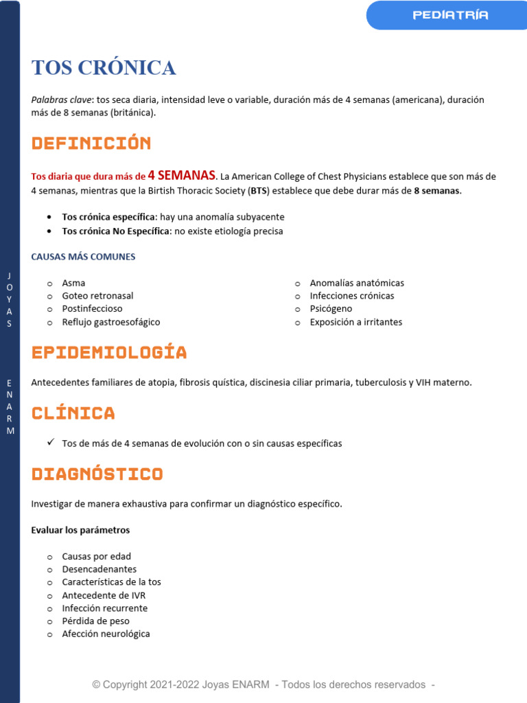 Tos Crónica | PDF | Tos | Alergia