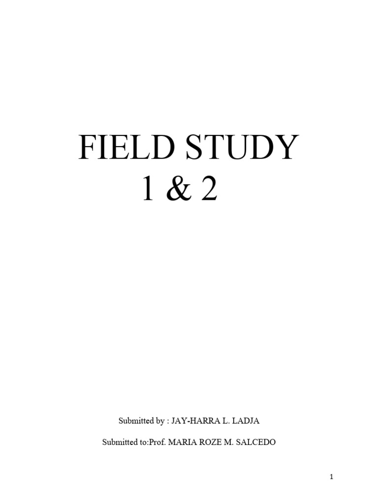 FIELD STUDY 1 2 LADJA Module | PDF | Learning | Teachers
