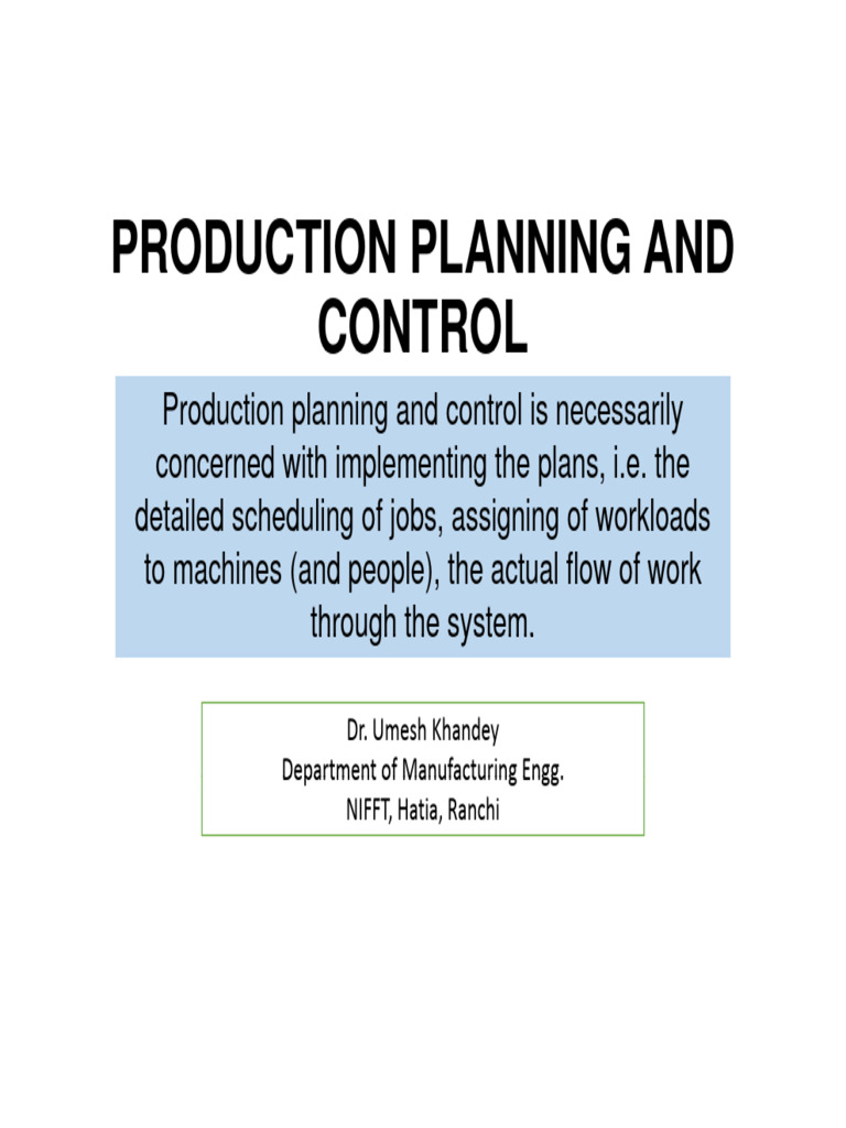 Production Planning and Control Overview | PDF | Mathematical Optimization