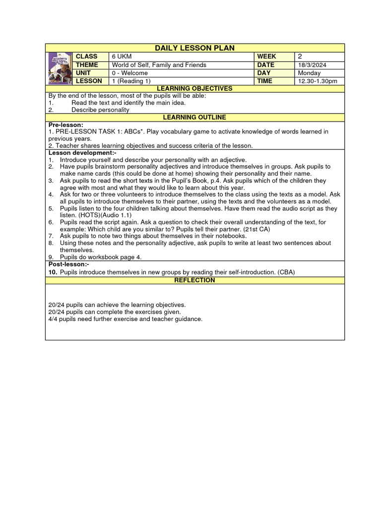 Week 2 | PDF | Lesson Plan | Teachers