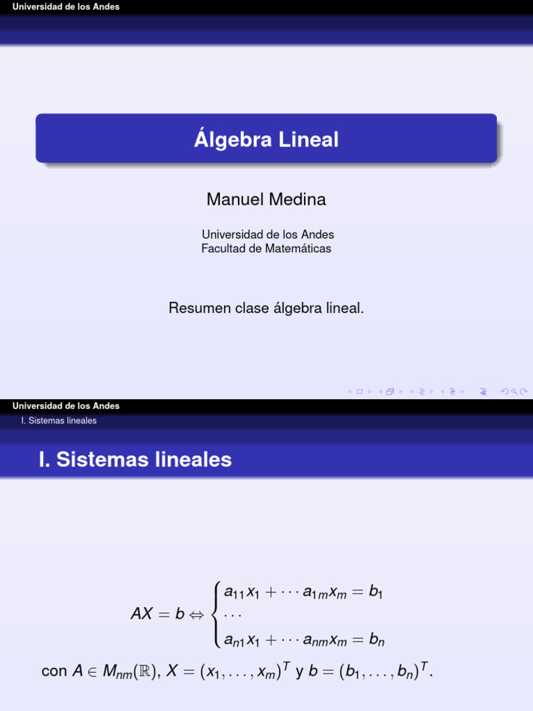 Presentacion Resumen Algebra Lineal 2017-I | PDF | Valores propios y ...