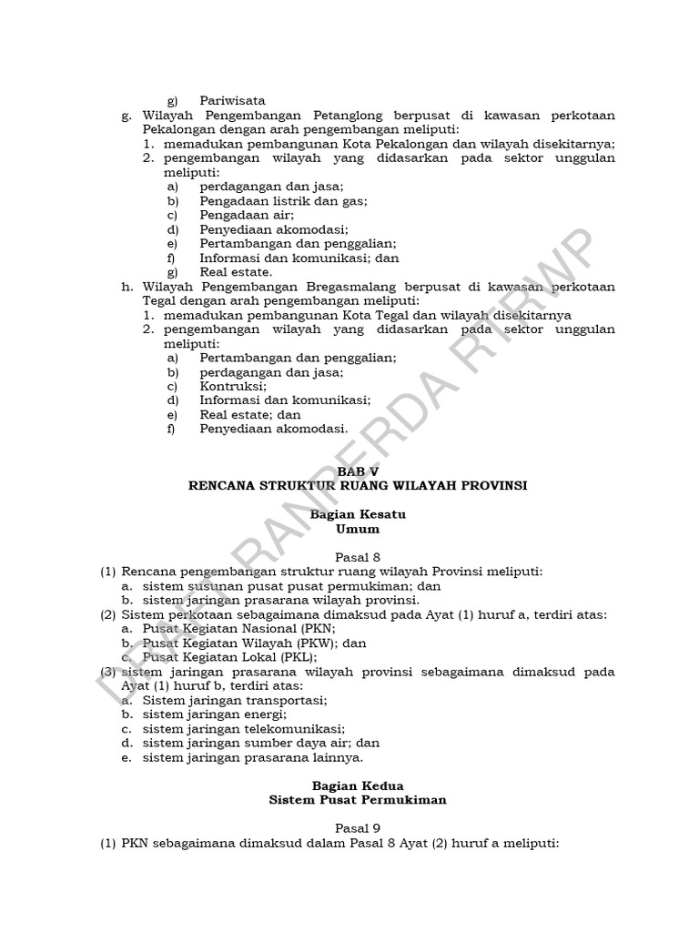 01.3 BAB IV V DRAFT Perda Sinkronisasi RTRWP Dan RZWP3K 20221108 | PDF
