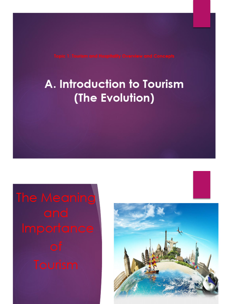 A. Introduction To Tourism (The Evolution) | Download Free PDF | Tourism