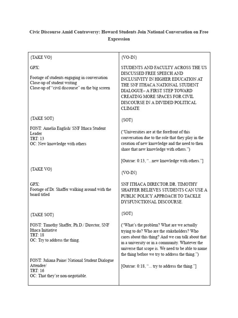 SNF PKG Script | PDF | Human Communication | Liberal Arts Education