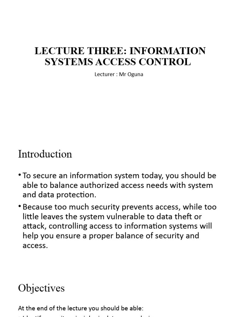 Information Systems Access Control | PDF | Computer Access Control | Information Security