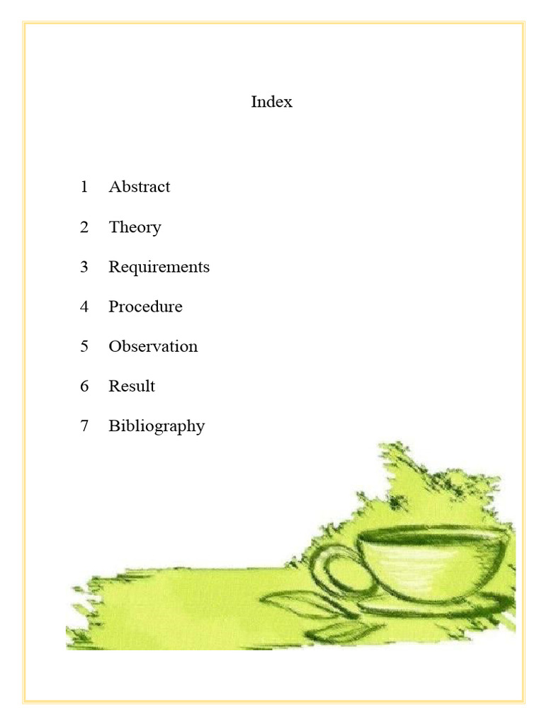Investigatory Project DHRUV Content | PDF | Tea | Drink