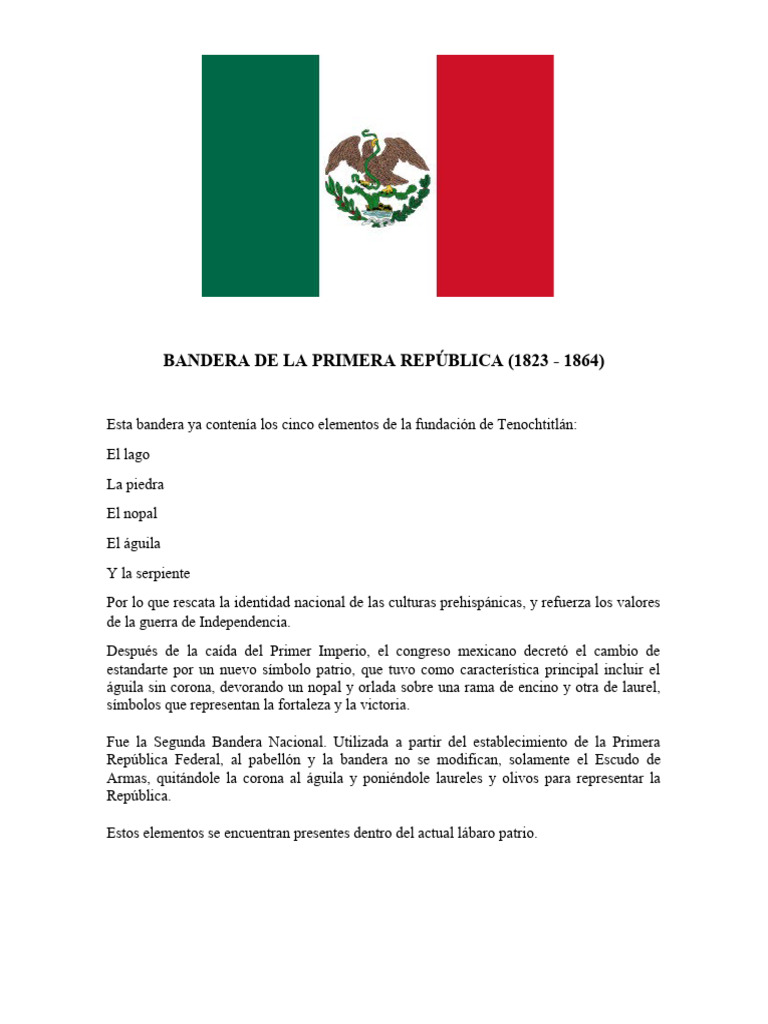Bandera de la Primera República Mexicana | PDF