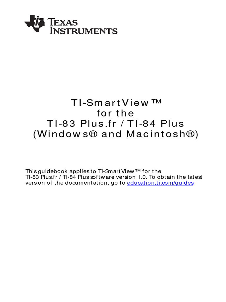 TI-SmartView TI-83Plusfr Guide EN | PDF | Computer File | Computer Keyboard