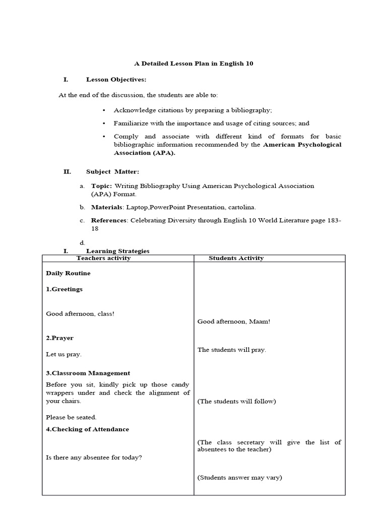 Bibliography Lesson Plan - Docx (1) 335 | PDF | Bibliography | Books