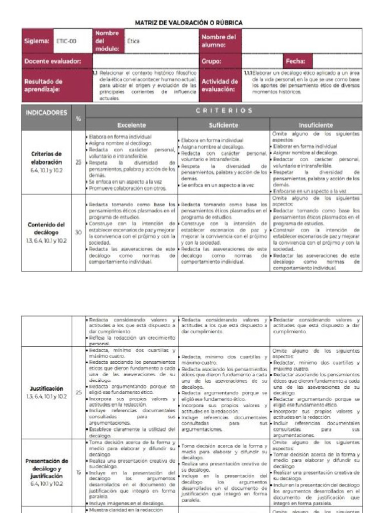 Matriz de Valoracion Etica 1.1 | PDF