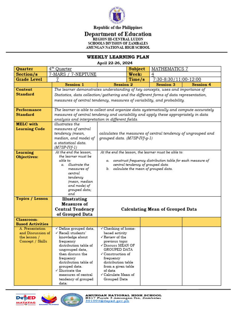 Math Q4 Whlp-Summative-Performance Task | PDF | Data | Statistics Math Q4 Whlp-Summative-Performance Task | PDF | Data | Statistics