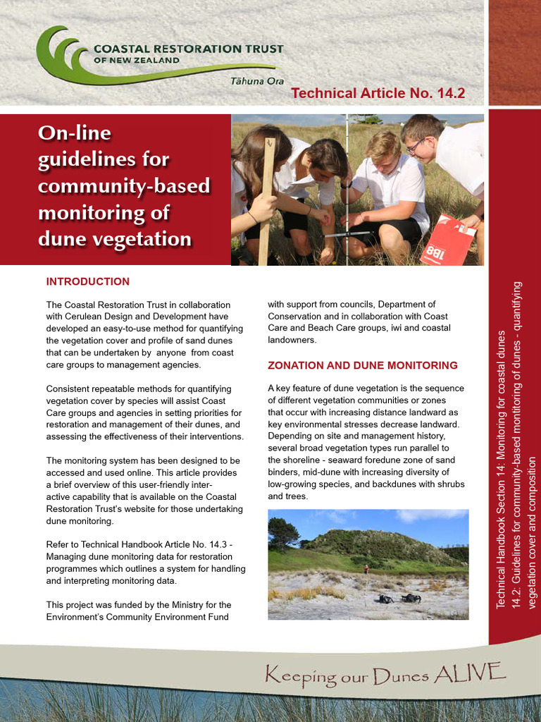 Community-Based Dune Monitoring Guide | PDF | Dune | Coast