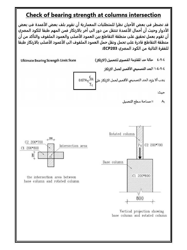 Bearing Strength at Columns Intersection | PDF