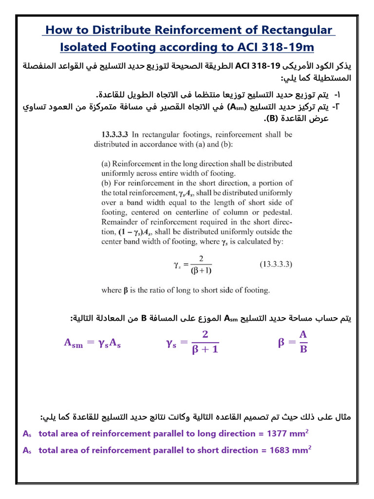How To Distribute Reinforcement in Isolated Footing ACI318 | PDF