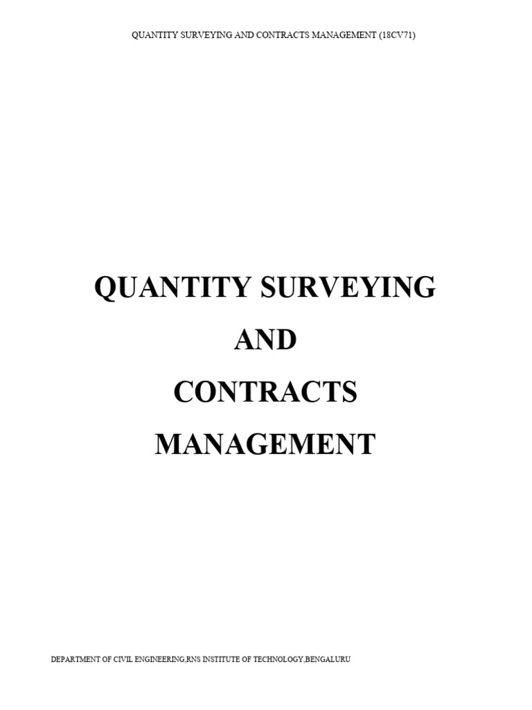 Quantity Surveying & Contracts Guide | PDF | Length | Masonry
