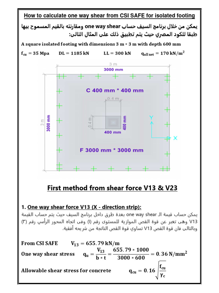 One Way Shear Calculation in Footings | PDF | Mechanical Engineering ...