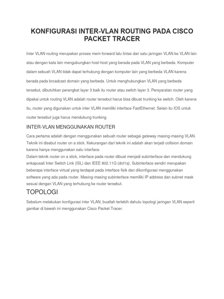 KONFIGURASI INTER VLAN ROUTING bag.2 | PDF