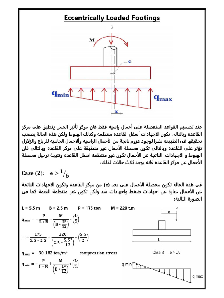 Eccentrically Loaded Footings - Tension Stress | PDF | Mechanical ...