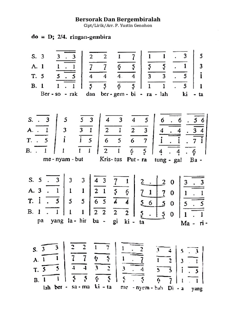 Bersorak Dan Bergembiralah | PDF