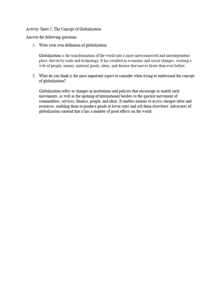 Understanding Globalization Concepts | PDF | Politics