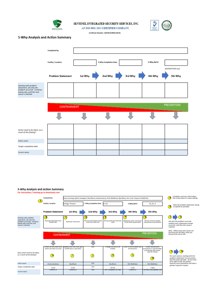 5 Why Analysis and Action Summary | PDF