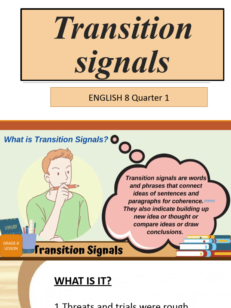 Transition signals | PDF | Sentence (Linguistics)