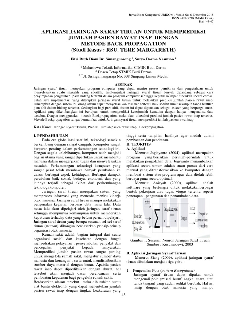 Contoh Kasus Dan Contoh Aplikasi Dari Pemanfaatan JST | PDF