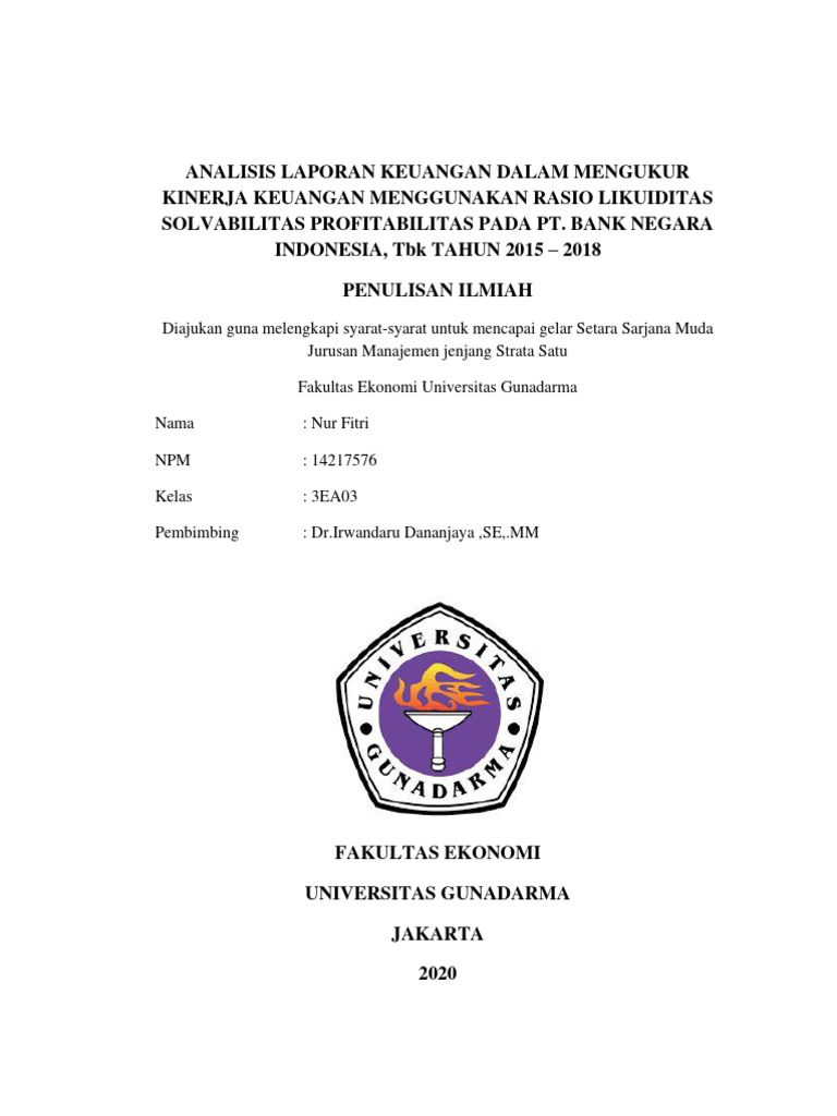 Penulisan Ilmiah Nur Fitri PDF | PDF