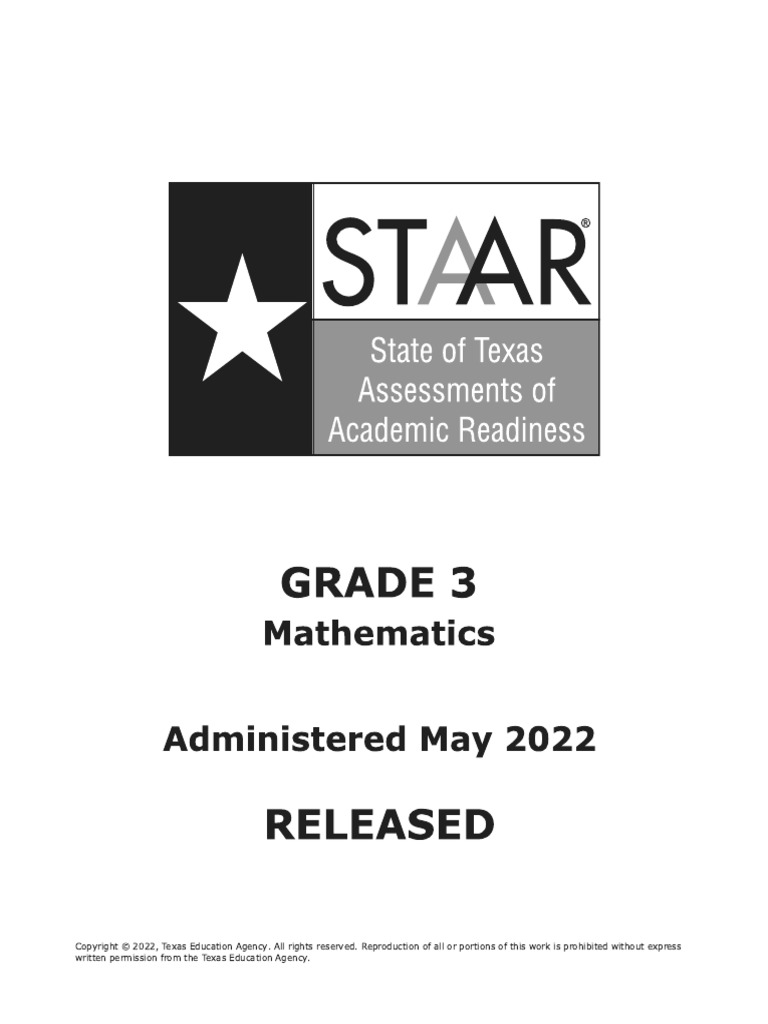 2022 Staar May Grade 3 Math Releasedtest | PDF