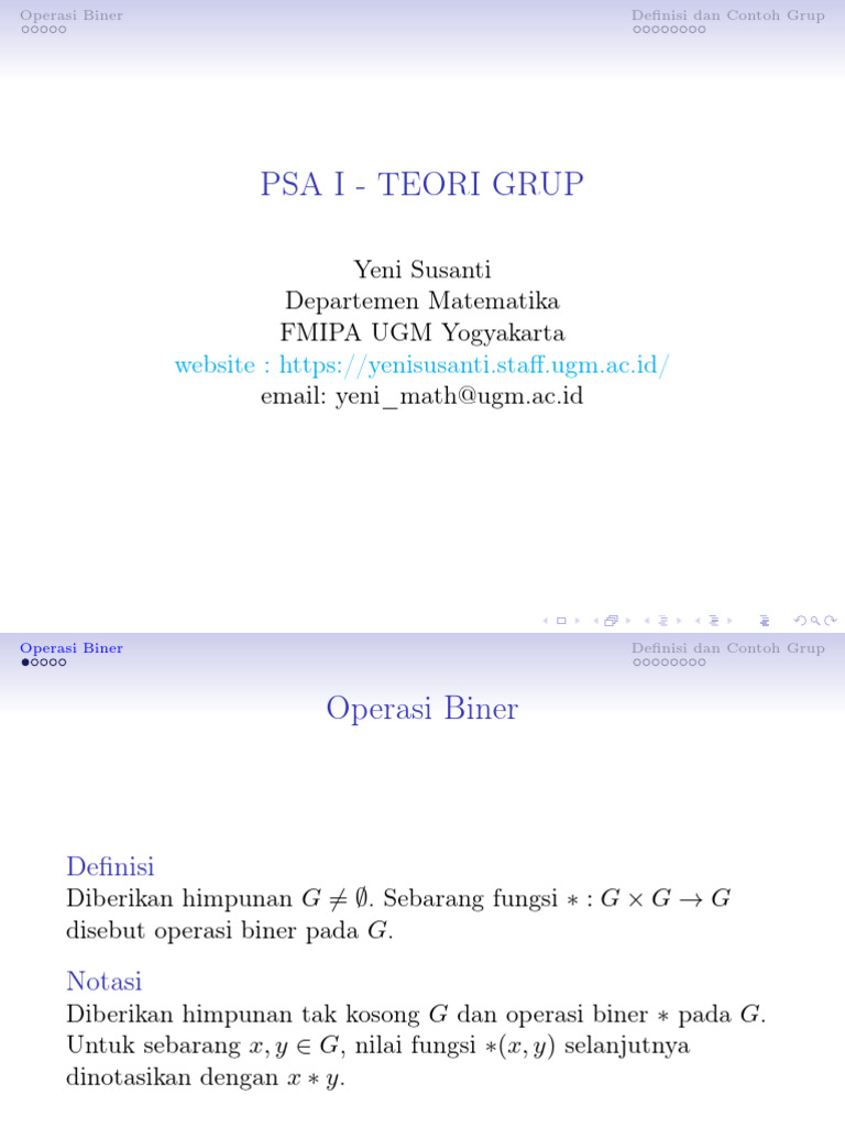 Definisi Dan Contoh Grup | PDF | Metode & Bahan Ajar | Sains & Matematika