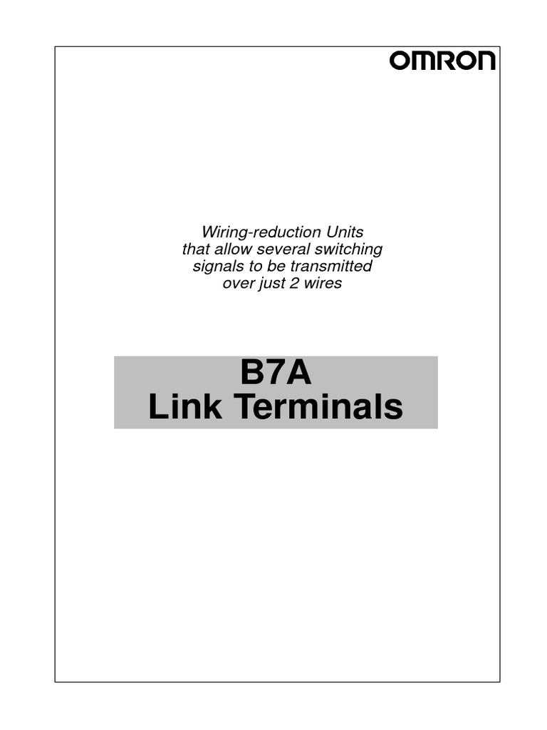 B7A Link Terminal | PDF | Programmable Logic Controller | Electric ...
