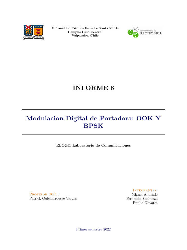 Informe 6 Laboratorio de Comunicaciones | PDF | Modulación | Modulación de frecuencia