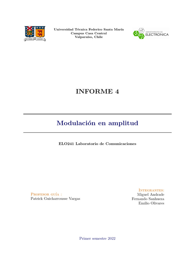 Informe sobre Modulación en Amplitud | PDF | Modulación | Frecuencia