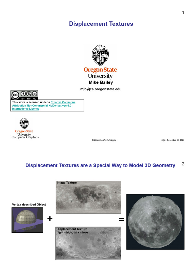 DisplacementTextures 1pp | PDF | Texture Mapping | 3 D Computer Graphics