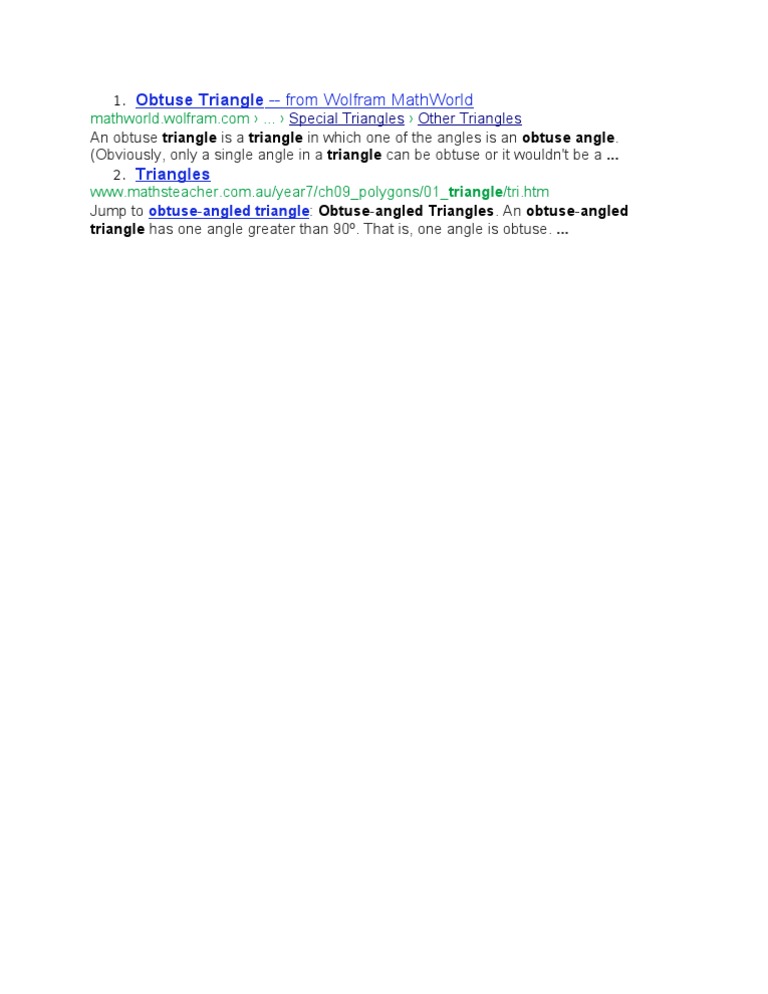 Obtuse Triangle | PDF